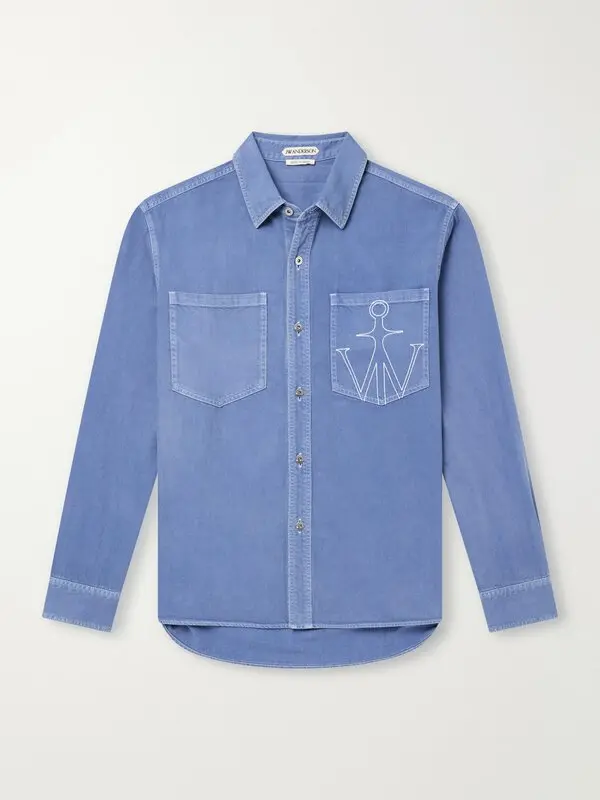 JW Anderson Logo-embroidered Cotton-twill Shirt