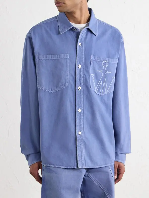 JW Anderson Logo-embroidered Cotton-twill Shirt
