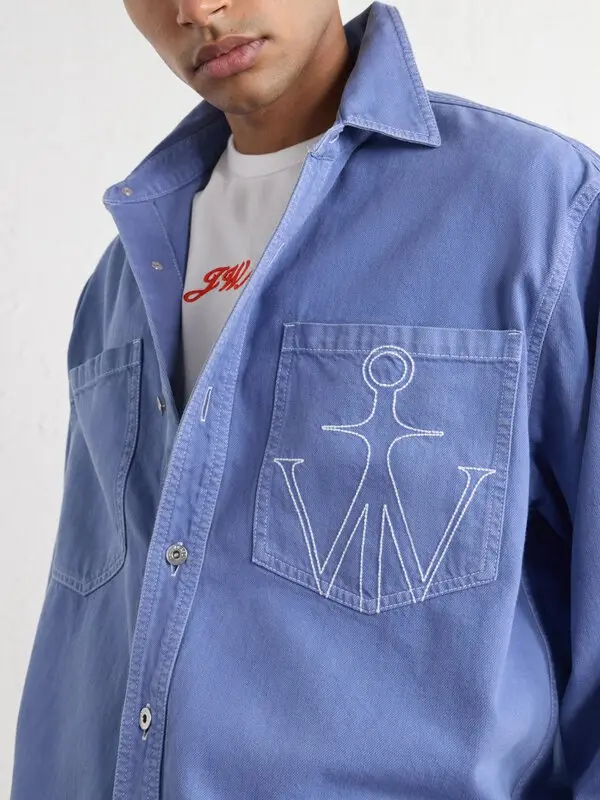 JW Anderson Logo-embroidered Cotton-twill Shirt