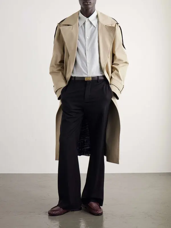 Bottega Veneta Logo-embroidered Striped Cotton-poplin Shirt