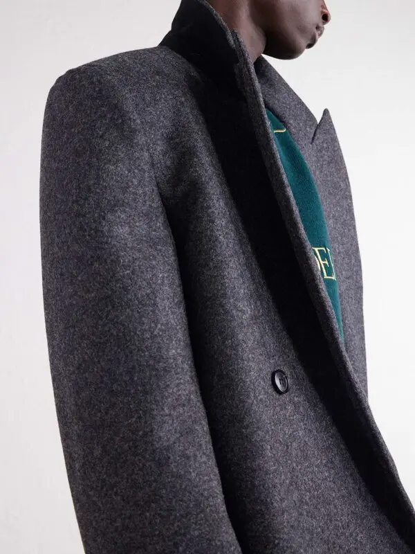 JW Anderson Double-breasted Brushed Wool Coat