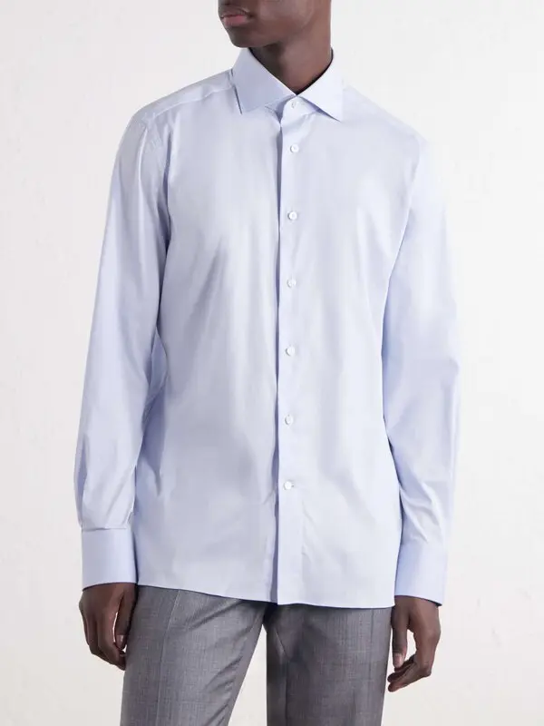 Zegna Cotton-blend Twill Shirt