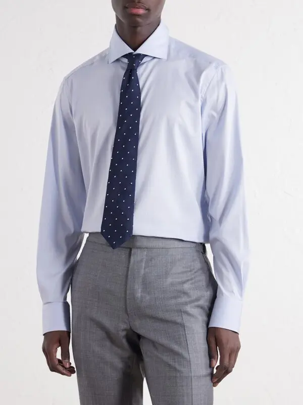 Zegna Cotton-blend Twill Shirt - Blue