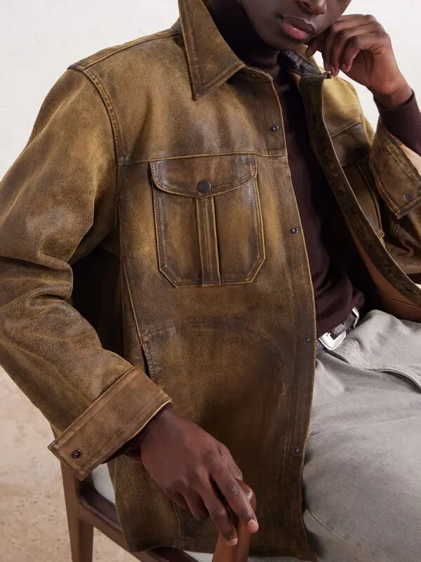 Ralph Lauren Distressed Leather Jacket