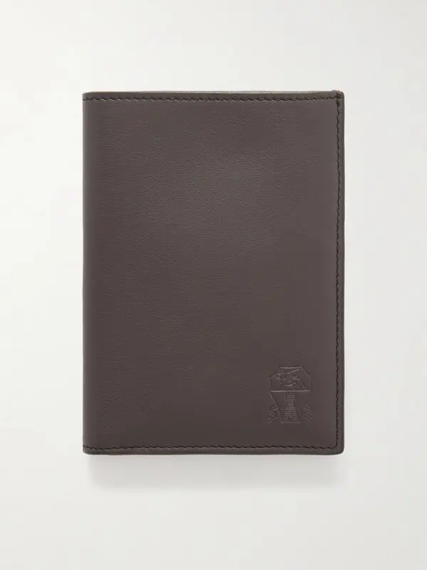 Brunello Cucinelli Leather Passport Holder - Brown