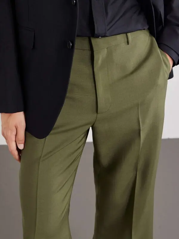 Celine Ethan Straight-leg Mohair And Wool-blend Hopsack Trousers