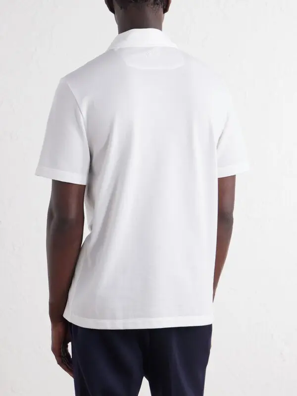 Brioni Cotton-piqué Polo Shirt - White