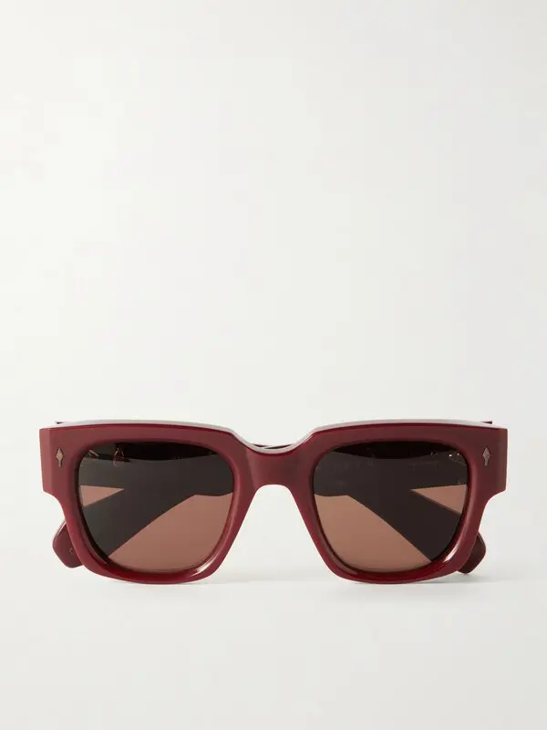JACQUES MARIE MAGE Enzo Square-frame Acetate Sunglasses - Red