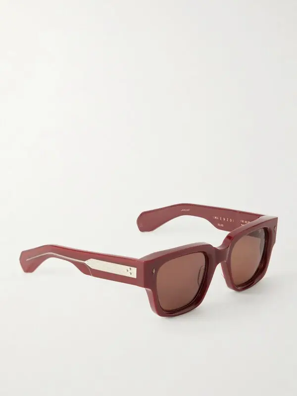 JACQUES MARIE MAGE Enzo Square-frame Acetate Sunglasses - Red