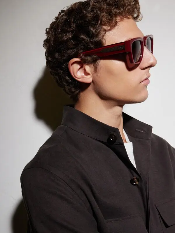 JACQUES MARIE MAGE Enzo Square-frame Sunglasses - Red