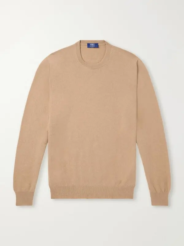 Fedeli 100% Cashmere Crew Neck Sweater - Neutrals