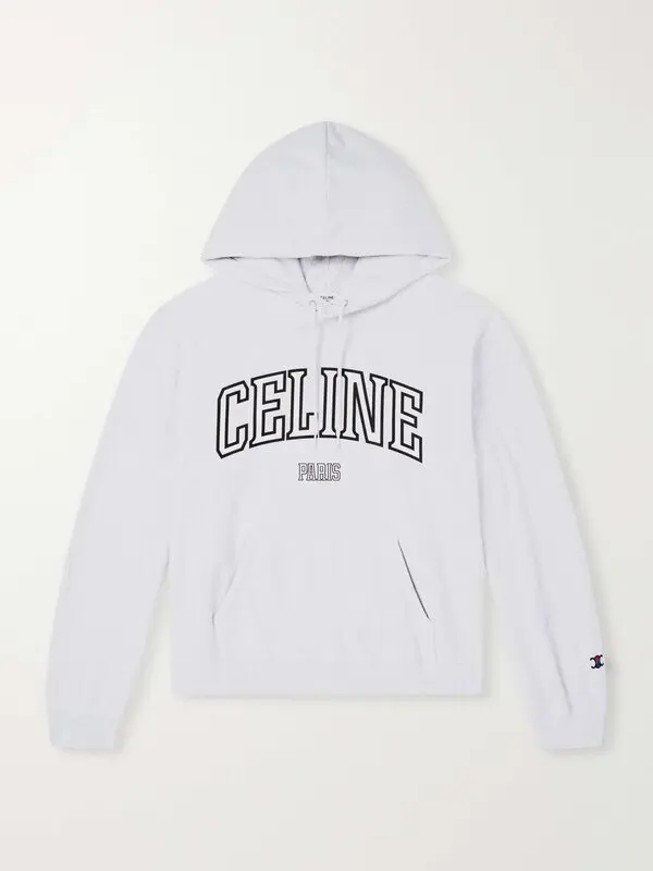 Celine Logo-print Cotton-jersey Hoodie