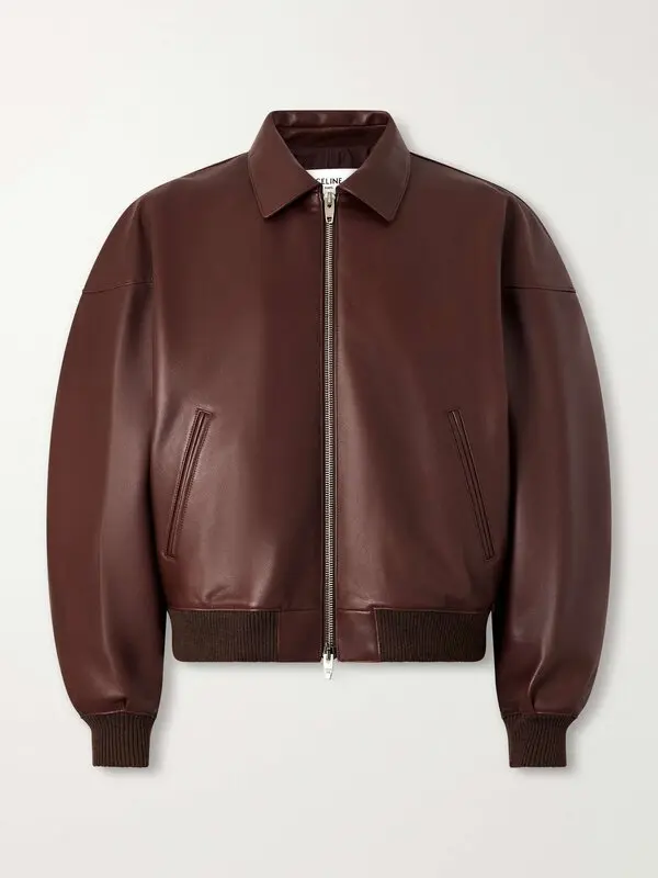 Celine Leather Jacket - Brown