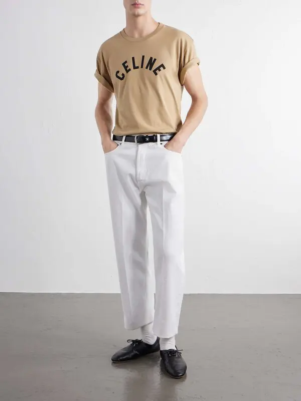 Celine Logo-print Cotton-jersey T-shirt