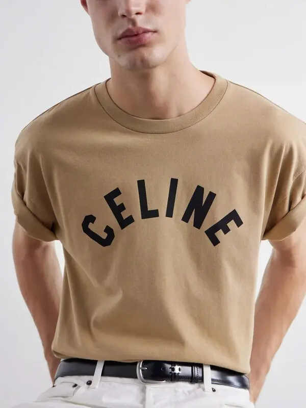 Celine Logo-print Cotton-jersey T-shirt