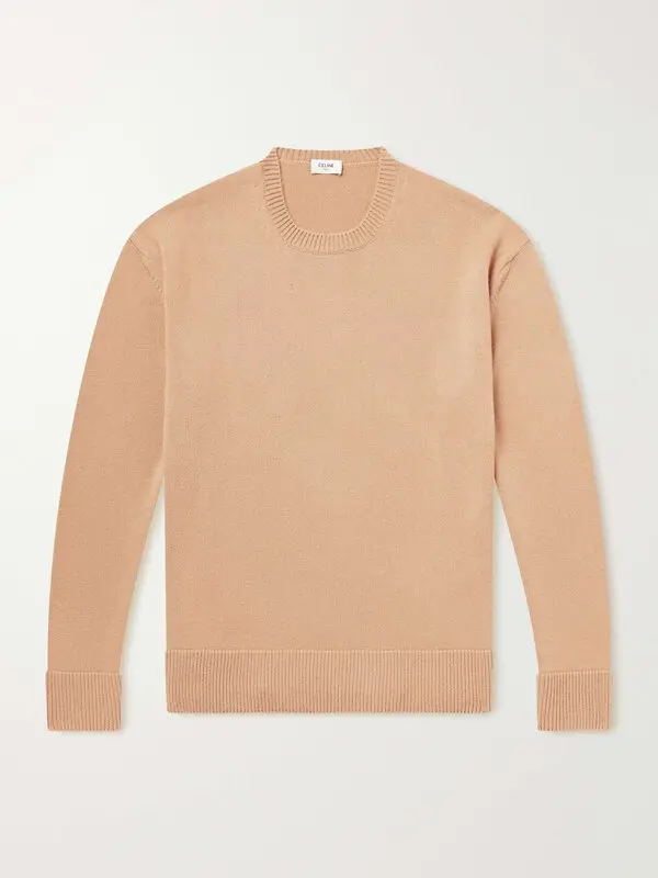 Celine Brown 100% Cashmere Crew Neck Sweater
