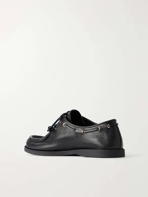 Celine Derby 05 Textured-leather Boat Shoes