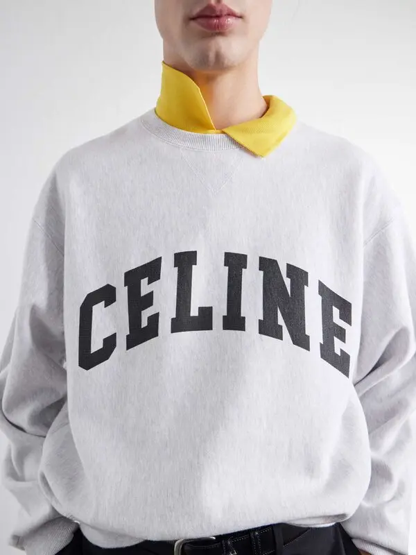 Celine Logo-print Cotton-jersey Sweatshirt