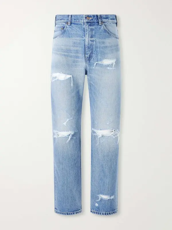Celine Slim-fit Distressed Jeans - Blue