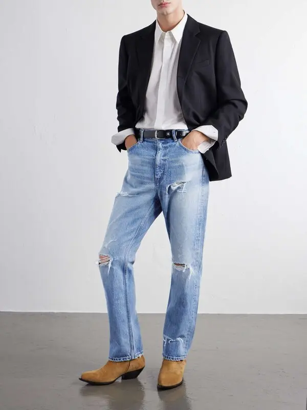 Celine Slim-fit Distressed Jeans