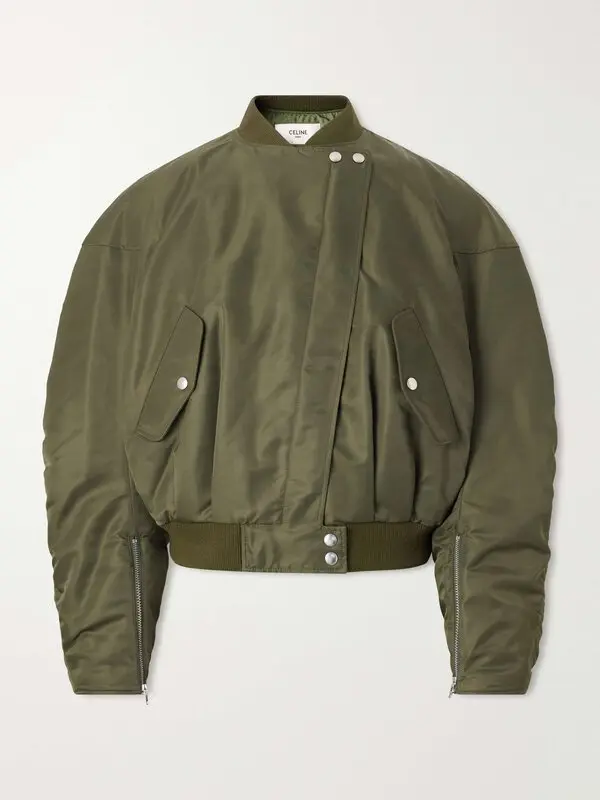 Celine Shell Bomber Jacket - Green