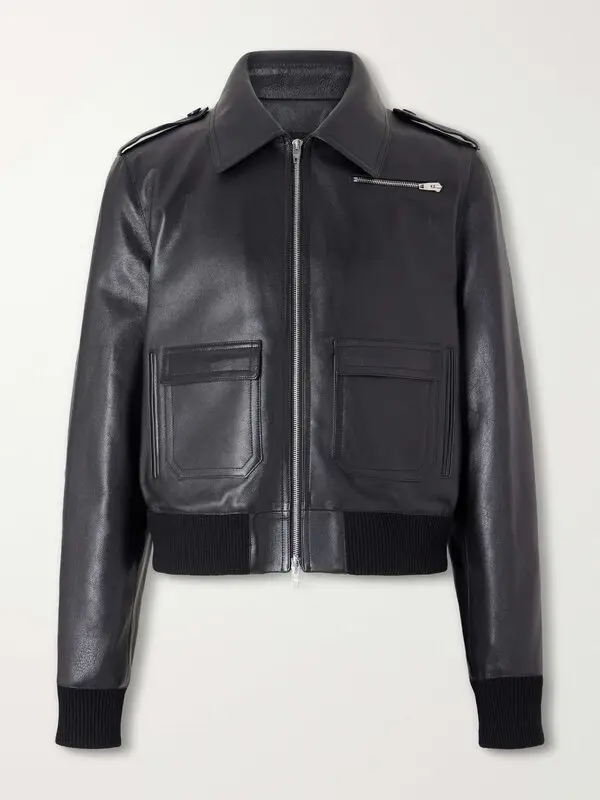 Celine Leather Blouson Jacket - Black