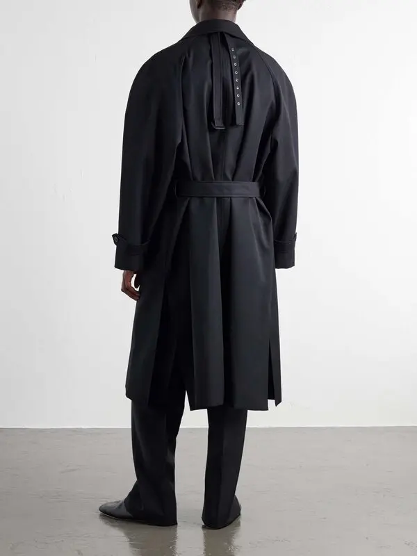 Celine Belted Wool-gabardine Trench Coat