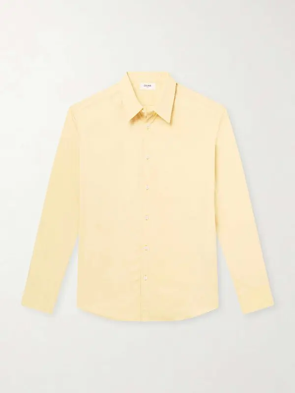 Celine Cotton-poplin Shirt - Yellow