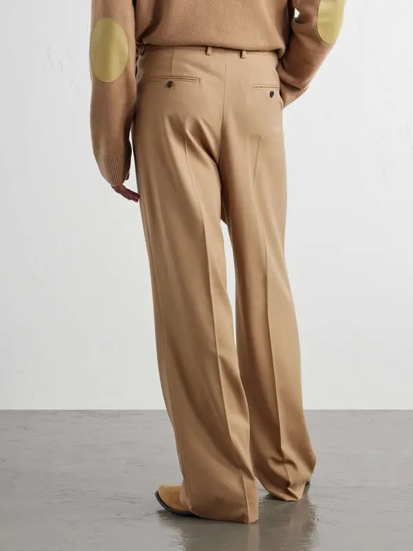 Celine Jazz Straight-leg Stretch Wool-gabardine Trousers