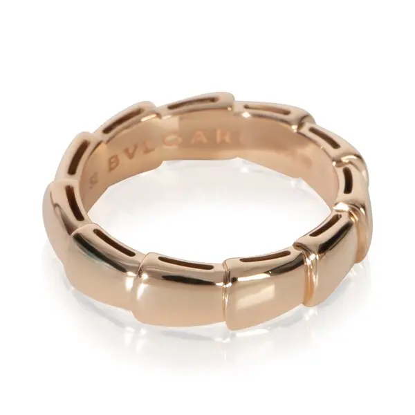 BVLGARI Rose Gold Serpenti Viper Thick Band Ring - Rose_gold