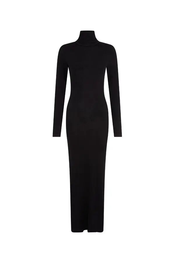 LA GRANNI Long Sleeve Turtleneck Alpaca Blend Dress