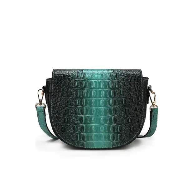 MKF COLLECTION - J'OMOR Amalia Croc-embossed Crossbody Bag - Green