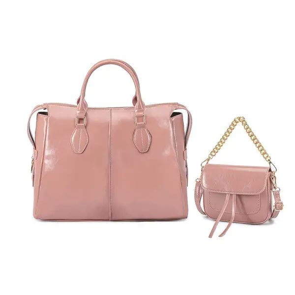 MKF COLLECTION - J'OMOR Yareli Tote Bag With Mini Bag- Two-piece Set Rose