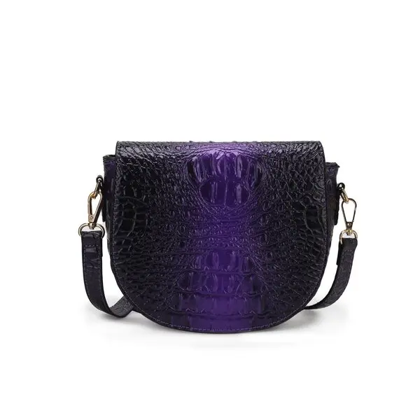 MKF COLLECTION - J'OMOR Amalia Croc-embossed Crossbody Bag - Purple