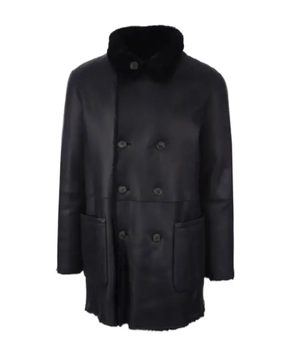 Giorgio Armani Double-breasted Reversible Coat - Black