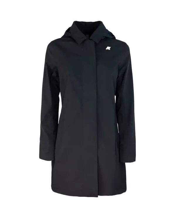 K-WAY Slit-detailed Hooded Coat - Black