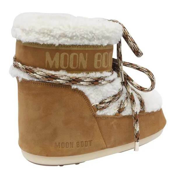 Moon Boot Logo Printed Shearling Lace-up Ankle Boots