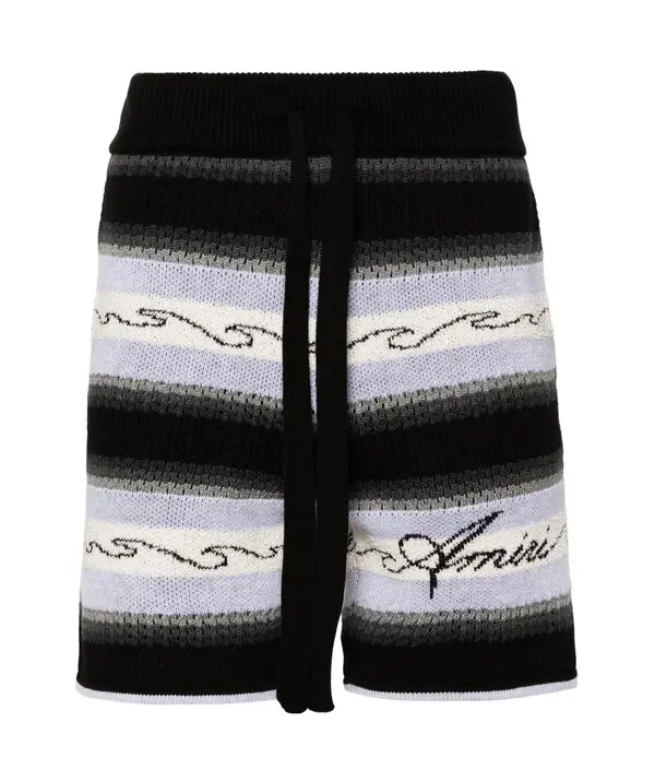 Amiri Drawstring Shorts - Black/white/gray