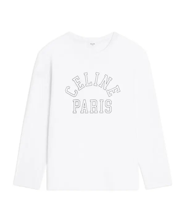 Celine Long Sleeve T-shirt With Printed Logo