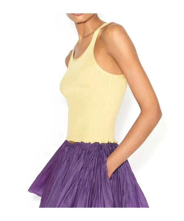 Alaïa Ribbed Knit Sleeveless Crop Top
