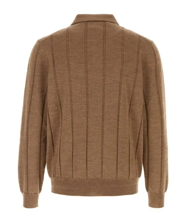 Canali Long-sleeve Polo-collar Sweater