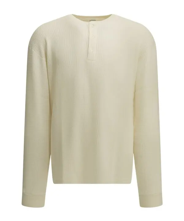 A.PRESSE Honeycomb Henley Long Sleeve T-shirt