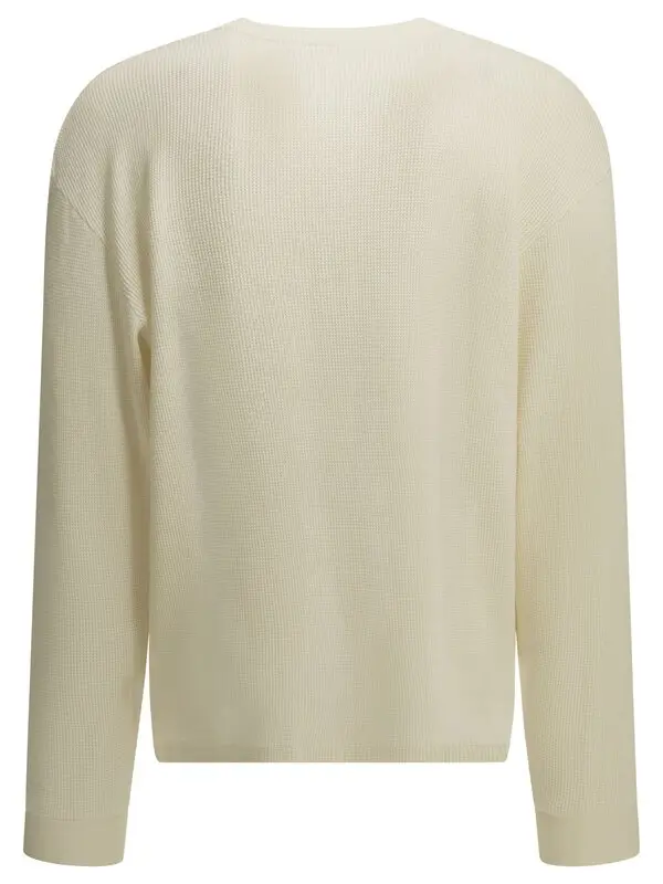 A.PRESSE Honeycomb Henley Long Sleeve T-shirt