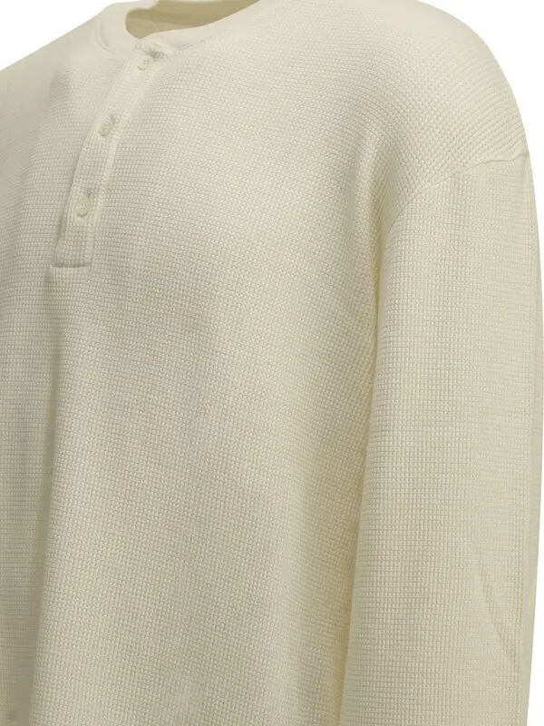 A.PRESSE Honeycomb Henley Long Sleeve T-shirt
