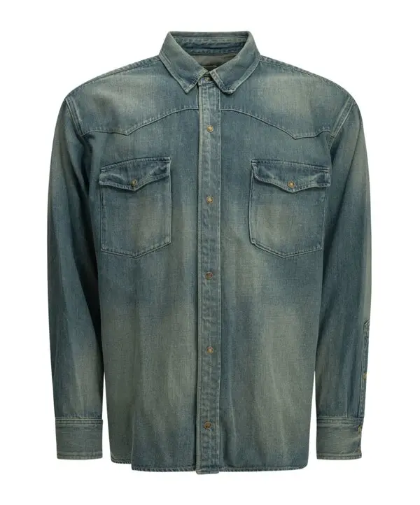 A.PRESSE Vintage Western Denim Shirt - Indigo