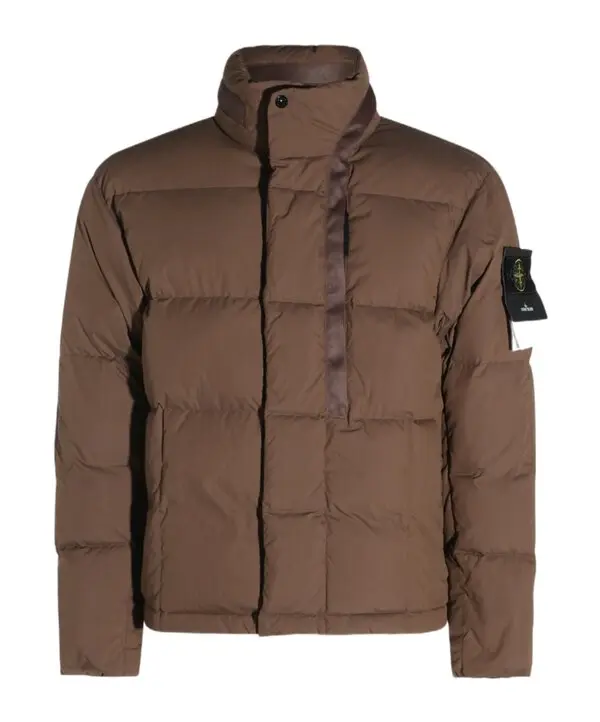 Stone Island High-neck Padded Jacket - Brown