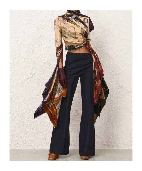 Zimmermann Valiant Draped Denim Flare Pants