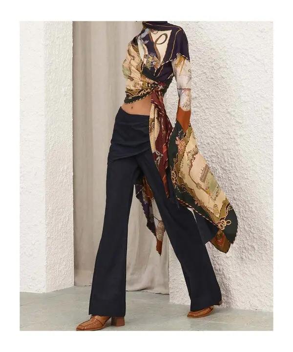 Zimmermann Valiant Draped Denim Flare Pants