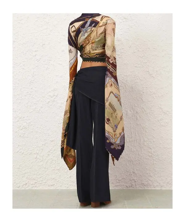 Zimmermann Valiant Draped Denim Flare Pants