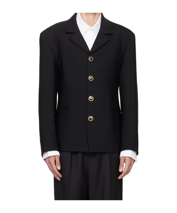 MARINE SERRE Tailored Wool Serge Gold-buttons Jacket